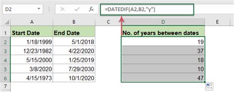 how to count the number of days weeks months or years between two dates
