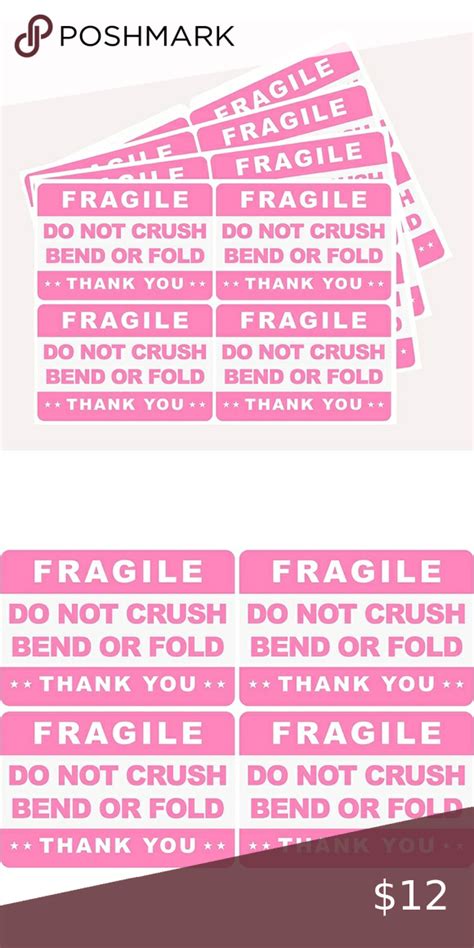 ⭐️new⭐️ Fragile Lables Pink Meshakippa 2x3 Cute Pink Fragile Stickers Cute Pink Hello Kitty