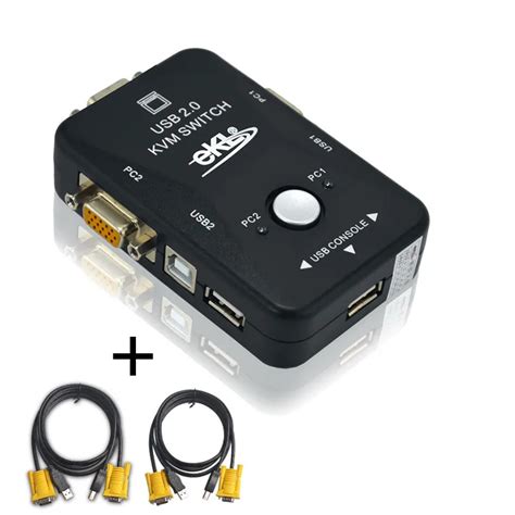 EKL PORT KVM VGA Switch USB Keyboard Mouse Switch Box With PCS