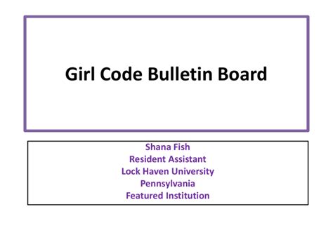 Girl Code Bulletin Board