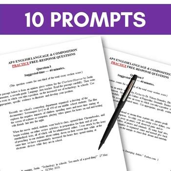 Argumentative Writing Prompts APLanguage Exam Q Format By Angie Kratzer