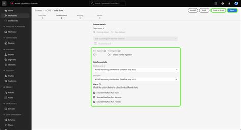 Create A Sources Dataflow Using Templates In The Ui Adobe Experience