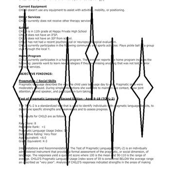 TOPL 2 Pragmatic Social Language Evaluation W CELF 4 W Scores Teens