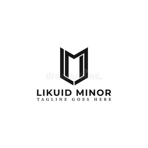 Abstract Initial Letter Lm Or Ml Logo In Black Color Isolated In White