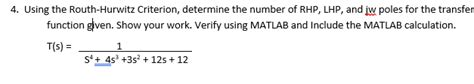 Solved For The Following Forward Transfer Function