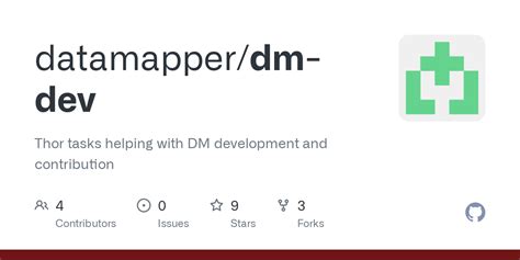 GitHub Datamapper Dm Dev Thor Tasks Helping With DM Development And Contribution