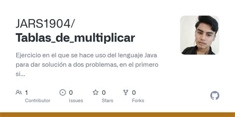 GitHub JARS Tablas De Multiplicar Ejercicio En El Que Se Hace Uso Del Lenguaje Java Para