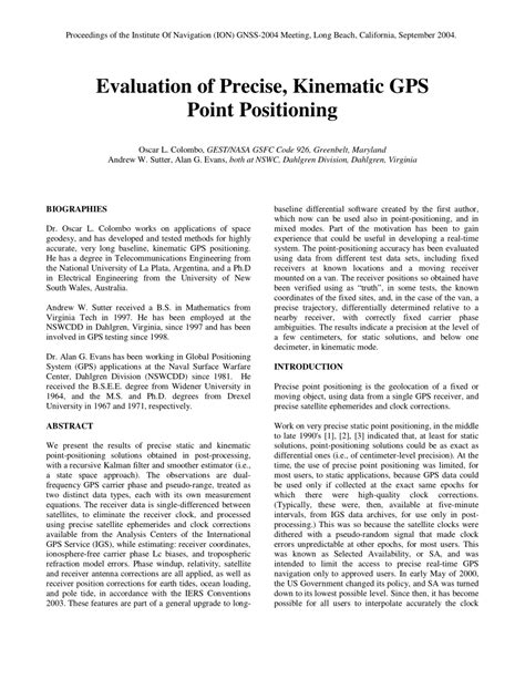 Pdf Evaluation Of Precise Kinematic Gps Point Positioning