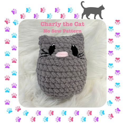 No Sew Crochet Pattern Charly The Cat Englishfrançais Etsy