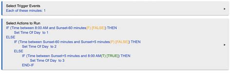 time of day set variable rule 📐 rule machine® hubitat