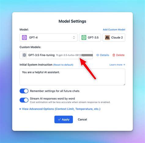 Use With Fine Tuning Models