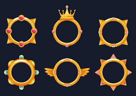 Premium Vector Game Frame Ui Border Gold Interface Menu Isolated Concept Set