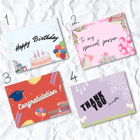 การ์ดอวยพร การ์ดวันเกิด การ์ดแสดงความยินดี การ์ดขอบคุณ พร้อมส่ง 6 5 X 8 5 Cm ขั้นต่ำ 10 ใบหาก