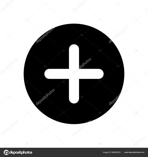 Add Button Black Glyph Icon Increase Volume Toolbar Control Menu Stock