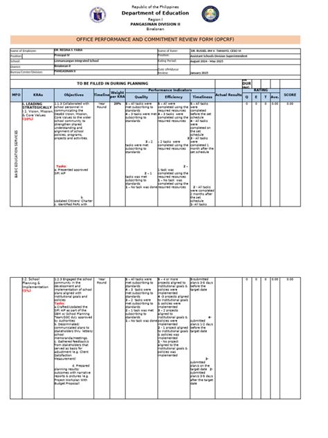 Opcrf 2024 2025 For Dr Fabia Pdf Mentorship Memorandum