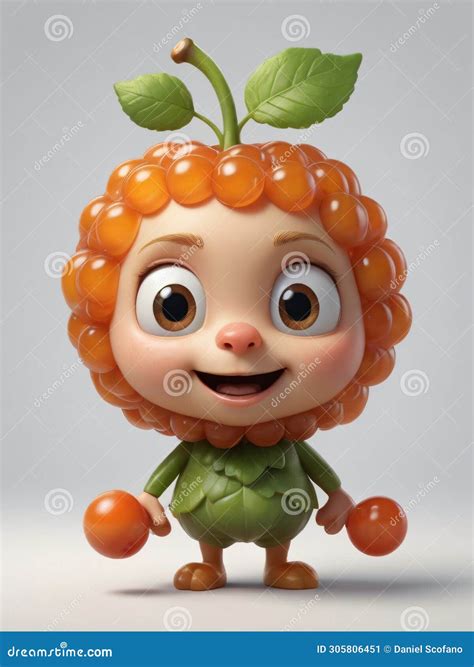 Photo Of A 3d Cartoon Cloudberry Character Isolated On A White Background Generative Ai Stock