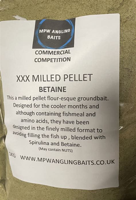 Mpw Xxx Betaine Green Milled Pellet Groundbait 1kg Mpw Angling Baits