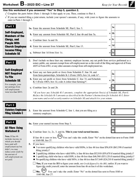 Internal Revenue Service Worksheets Library