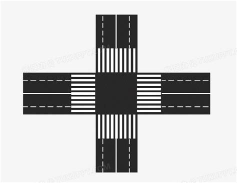 手绘斑马线十字路口免抠元素PNG图片素材下载 手绘PNG 熊猫办公