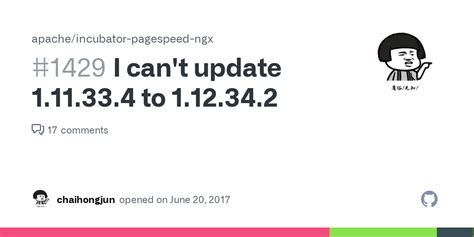 i can t update 1 11 33 4 to 1 12 34 2 · issue 1429 · apache incubator pagespeed ngx · github