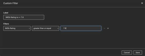 Custom Filters Do Not Support Decimal Values · Issue 8018 · Radarr