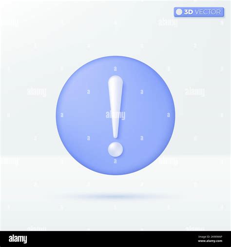 Exclamation Mark Icon Symbols Warning Alert Attention Safety Danger Caution Concept 3d