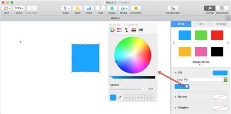 How To Fill Shapes With Color Photo In Pages Numbers Keynote
