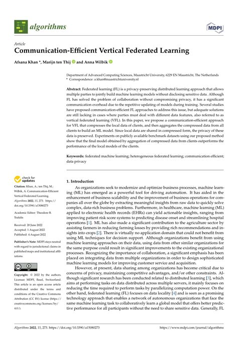 Pdf Communication Efficient Vertical Federated Learning