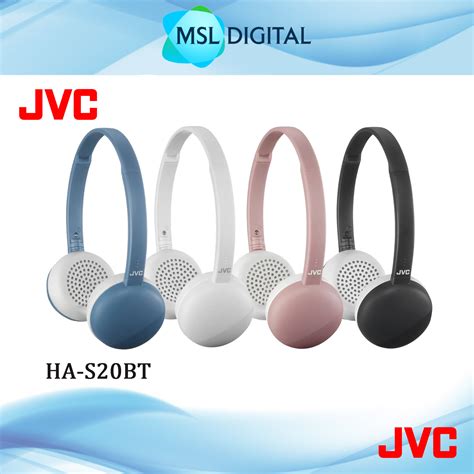JVC HA-S20BT Stylish Bluetooth Wireless On-Ear Headphones Flat Folding ...