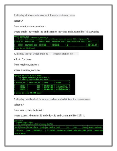 Railway Management System Database Mini Project Pdf