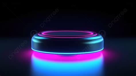 미래형 제품 디스플레이를 위한 매끄러운 네온 받침대의 3d 렌더링 지휘대 플랫폼 검은 연단 배경 일러스트 및 사진 무료 다운로드 Pngtree