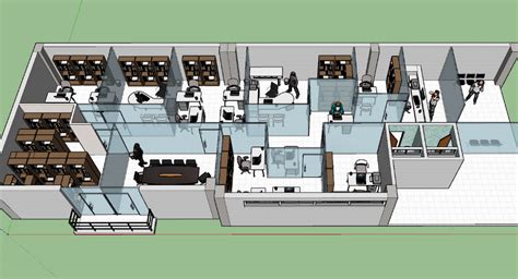 Office Cabin 3d View Skp File Cadbull 3d Building Design Cabin False Ceiling