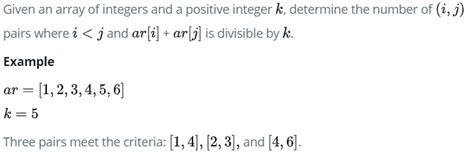 Divisible Sum Pairs In Algorithm Hackerrank Programming Solutions Hackerrank Problem Solving