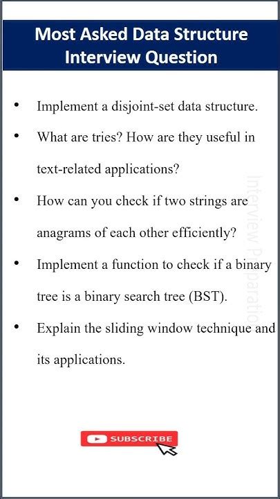 Most Asked Data Structure Interview Questions Datastructures Youtube