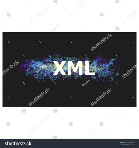 Xml Programming Language Banner Colorful Plexus Stock Vector Royalty Free 1594481050