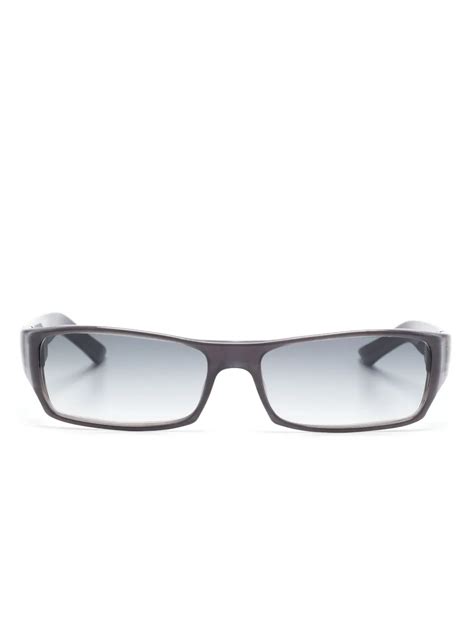 Gucci Pre Owned Translucent Rectangle Frame Sunglasses Purple