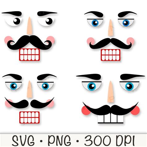 Nutcracker Faces Nutcracker Face Svg Nutcracker Face Png Sublimation Instant Digital