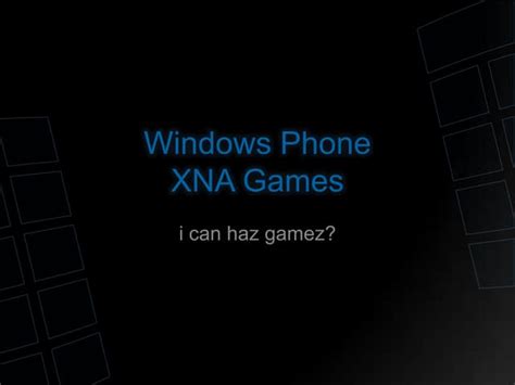 windows phone xna games ppt