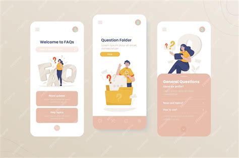 Premium Vector Faq Page Illustration Onboard Mobile Ui Screen Template