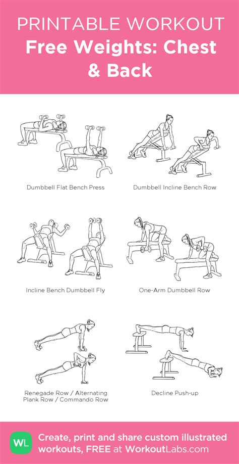 Free Weights Chest And Back My Visual Workout Created At • Click Through To