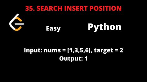 Leetcode 35 Search Insert Position Binary Search Youtube