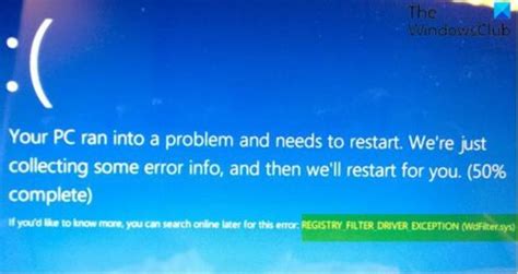 Registry Filter Driver Exception Wdfilter Sys Bsod