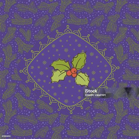 크리스마스와 새 해 빈티지 화려한 프레임 홀리 지점 기호 0명에 대한 스톡 벡터 아트 및 기타 이미지 0명 겨울 계절 Istock