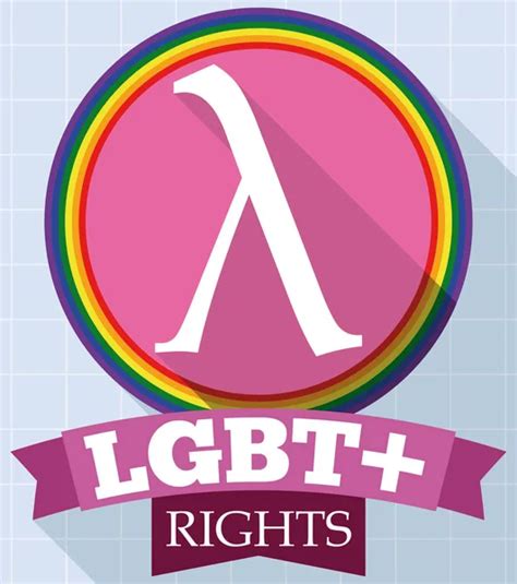 Button With Lambda Symbol For Equality Rights In Gay Pride Vector Illustration Stock Vector