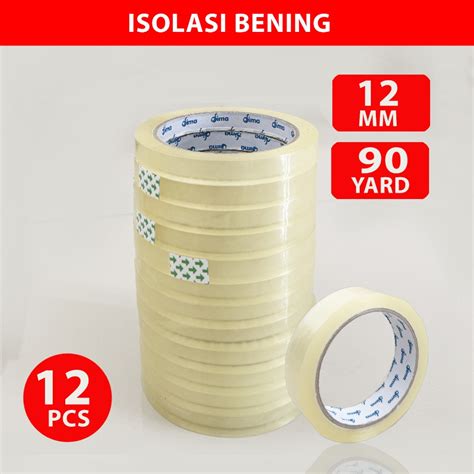 Jual Solatip Kecil 12 Pc 12mm X 90yard Isolasi Bening Kecil Opp Tape Sm Online Solatip Buku
