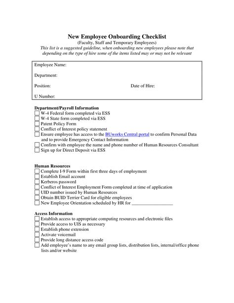 HR Checklist Examples To Download