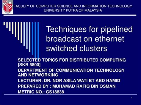 Ppt Techniques For Pipelined Broadcast On Ethernet Switched Clusters Powerpoint Presentation