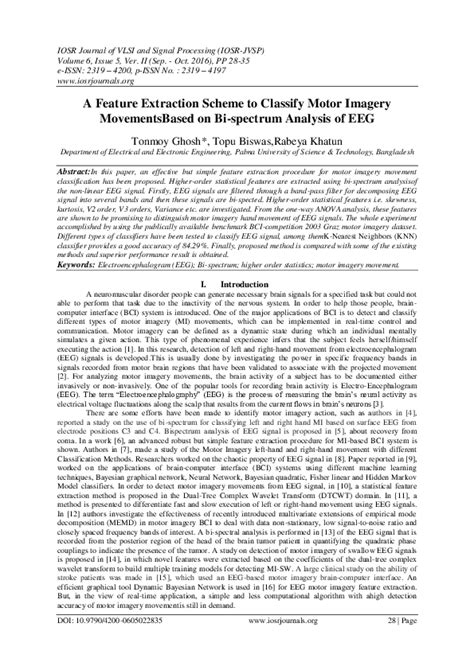 Pdf A Feature Extraction Scheme To Classify Motor Imagery Movementsbased On Bi Spectrum