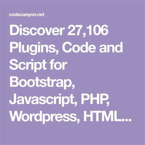 discover 27 106 plugins code and script for bootstrap javascript php wordpress html5 and