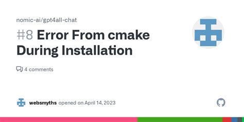 Error From Cmake During Installation · Issue 8 · Nomic Aigpt4all Chat · Github